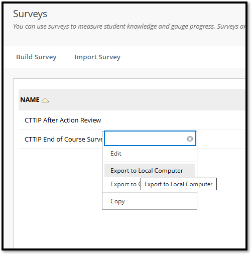 Blackboard Test and Pools Export